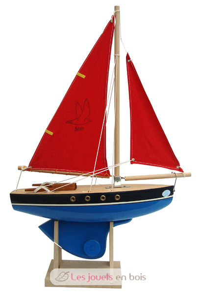 Segelboot blau Tirot Ref 500. Ein Segelboot aus Holz für die Becken.