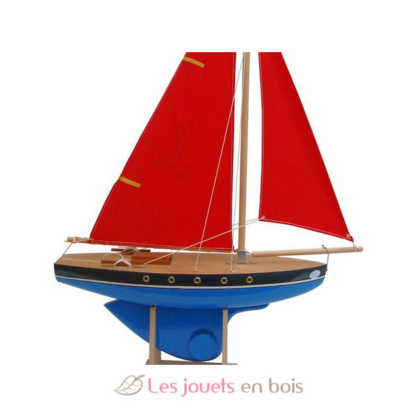 Sammlerboot Tirot Ref. 502. Blau Segelboot mit 1 rundem Kiel und 2 ...